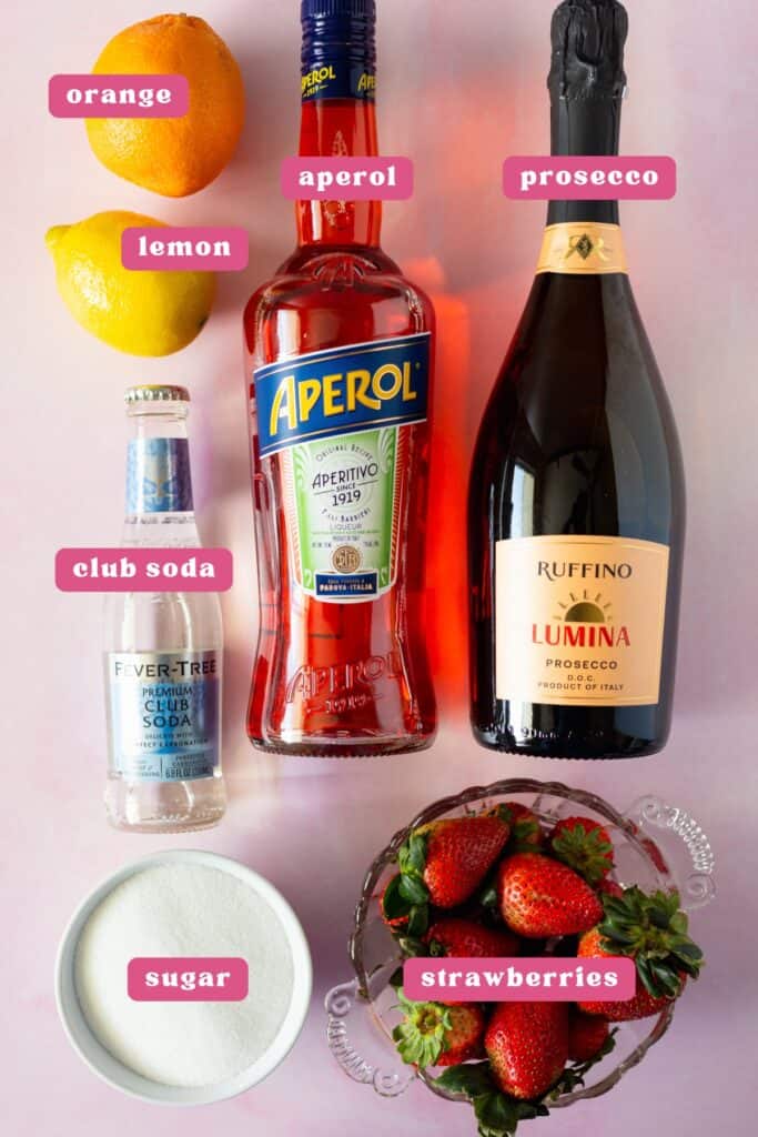 Strawberry Aperol Spritz with Strawberry Simple Syrup - Essence Eats